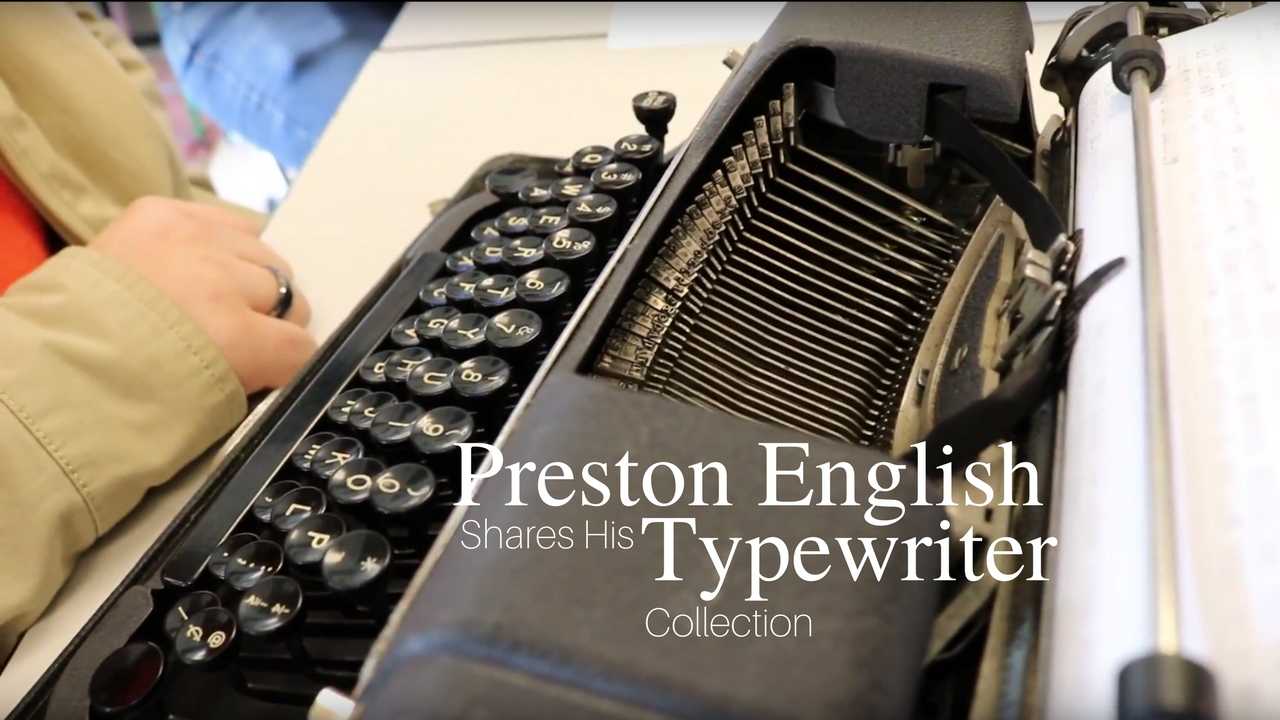 Senior Preston English displays his typewriter collection – Fenton ...